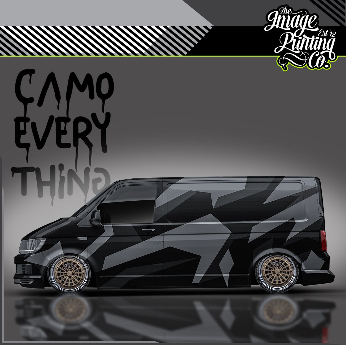 VW Transporter Vinyl Decals Camo Kit - Full Van - Partial Wrap - T4,5,6 ...