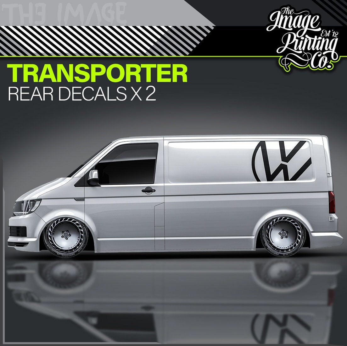 Transporter Rear Logos X2 Vinyl Decal Kit - T4 T5 T6 - Stripes ...