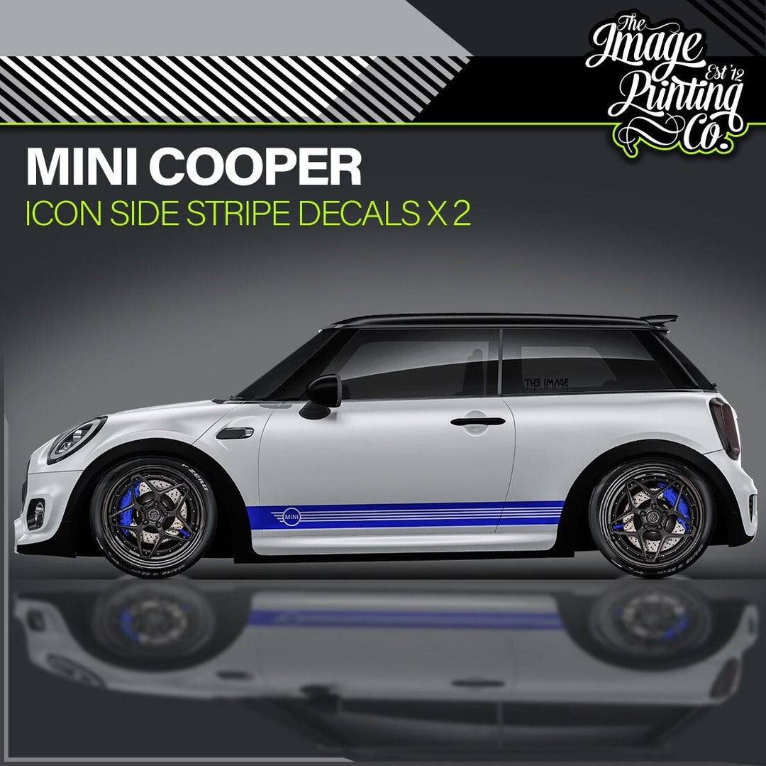 Mini Cooper Icon Side Stripes Vinyl Decals X 2 - Racing Logo Design ...