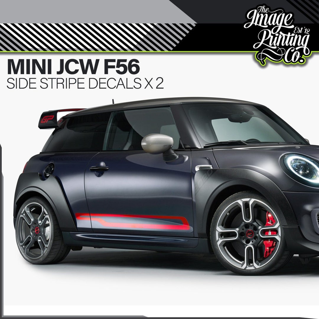 Mini JCW F56 Side Stripes Vinyl Decals X 2 - Stickers - Cooper Works ...