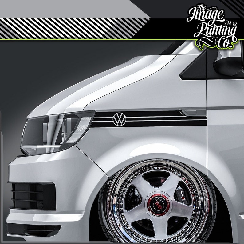 VW Transporter Wing Vinyl Decal Kit V10 T4 T5 T6 Stripes Stickers TCR ...