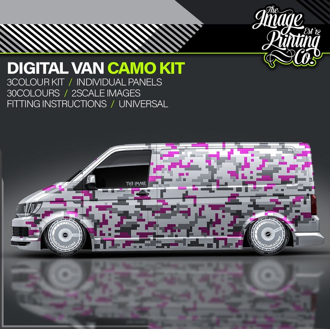 Universal Digital Van Camo Decal Kit - Full Van - Partial Wrap - T4,5,6 ...