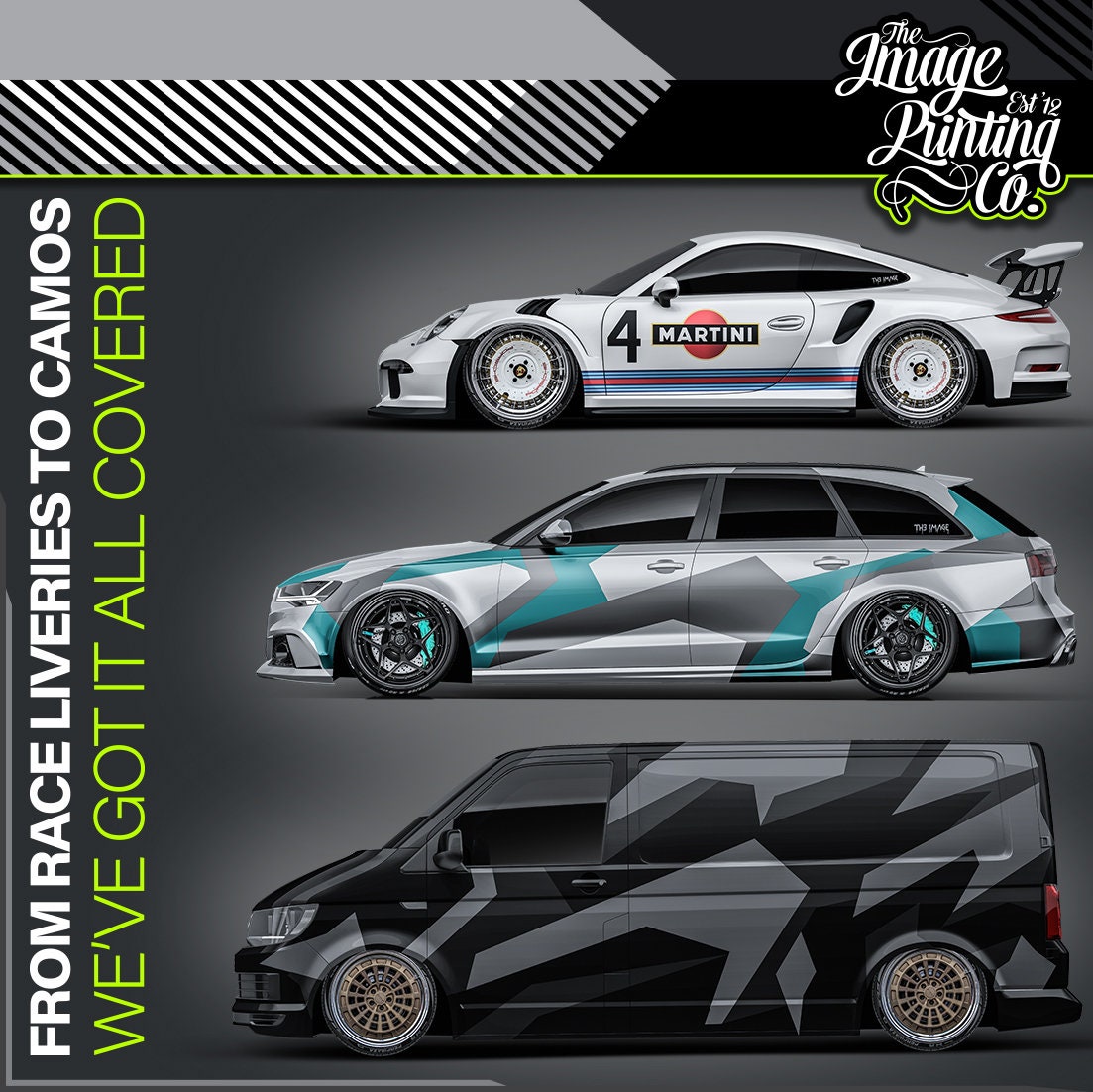 VW Transporter Wing Vinyl Decal Kit V10 - T4 T5 T6 - Stripes - Stickers ...