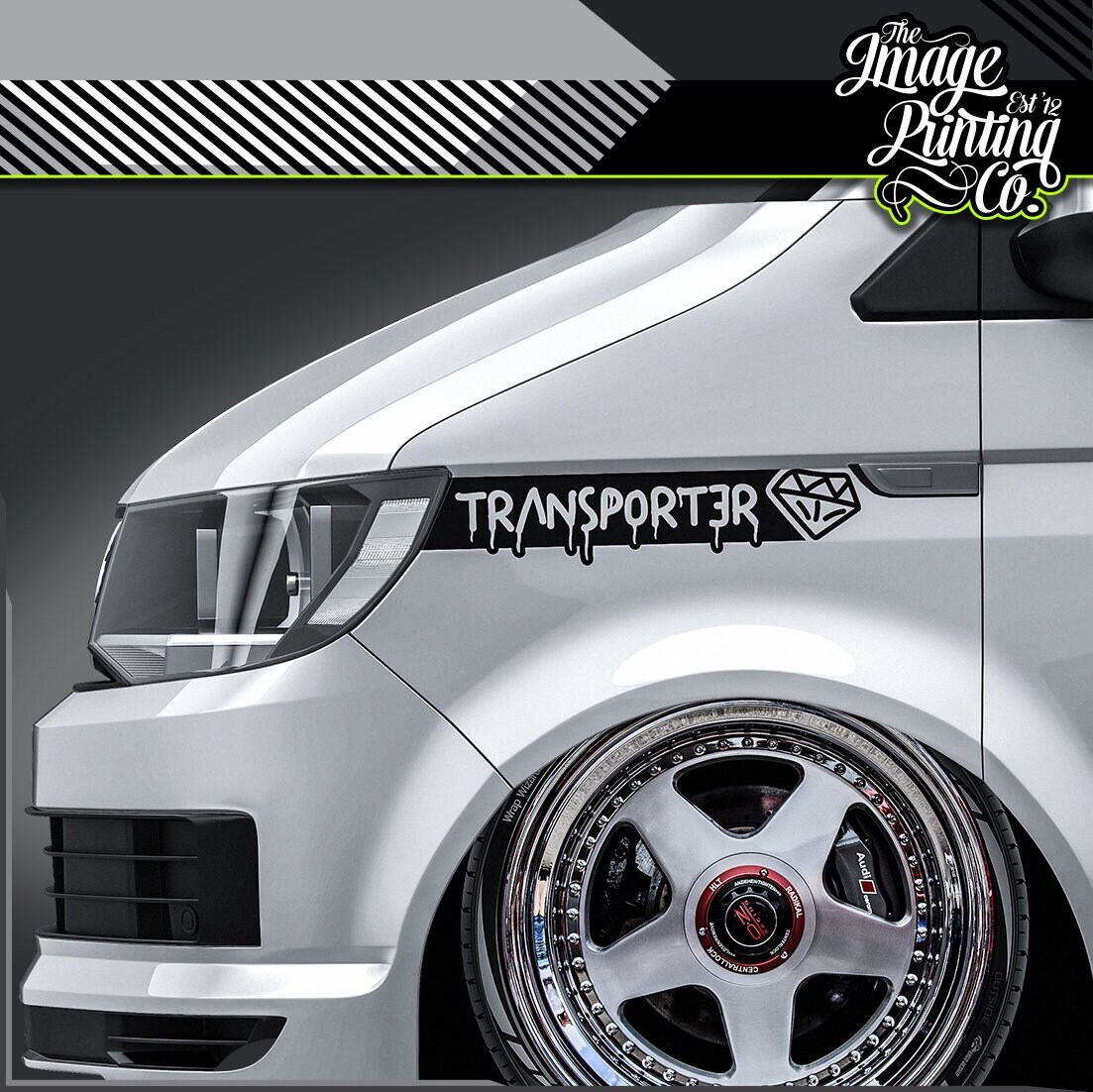 VW Transporter Wing Vinyl Decal Kit V6 T4 T5 T6 Ken Block Style Stripes ...