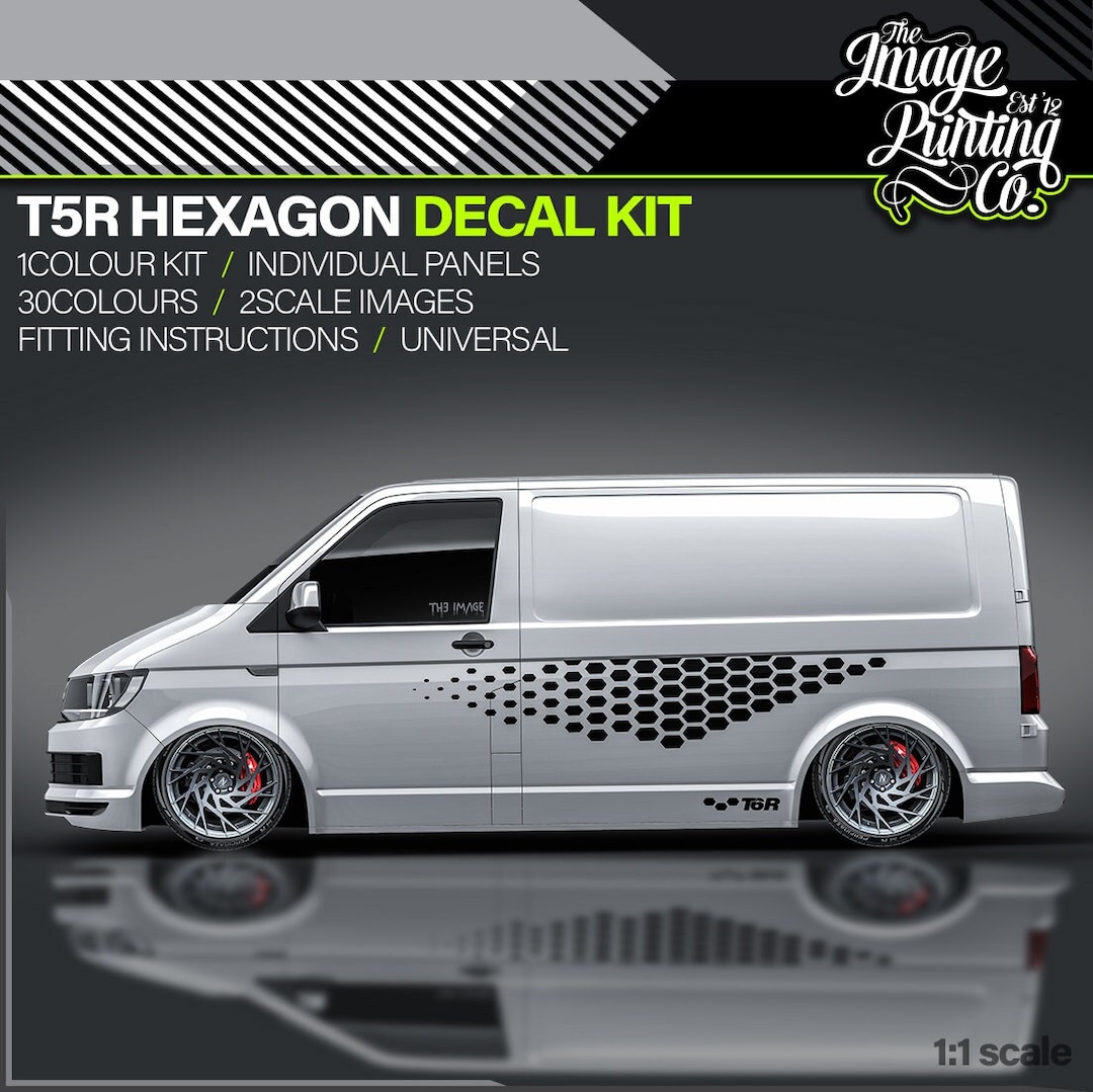 VW Transporter TCR Hexagon Vinyl Decal Kit - T4 T5 T6 - Stickers ...
