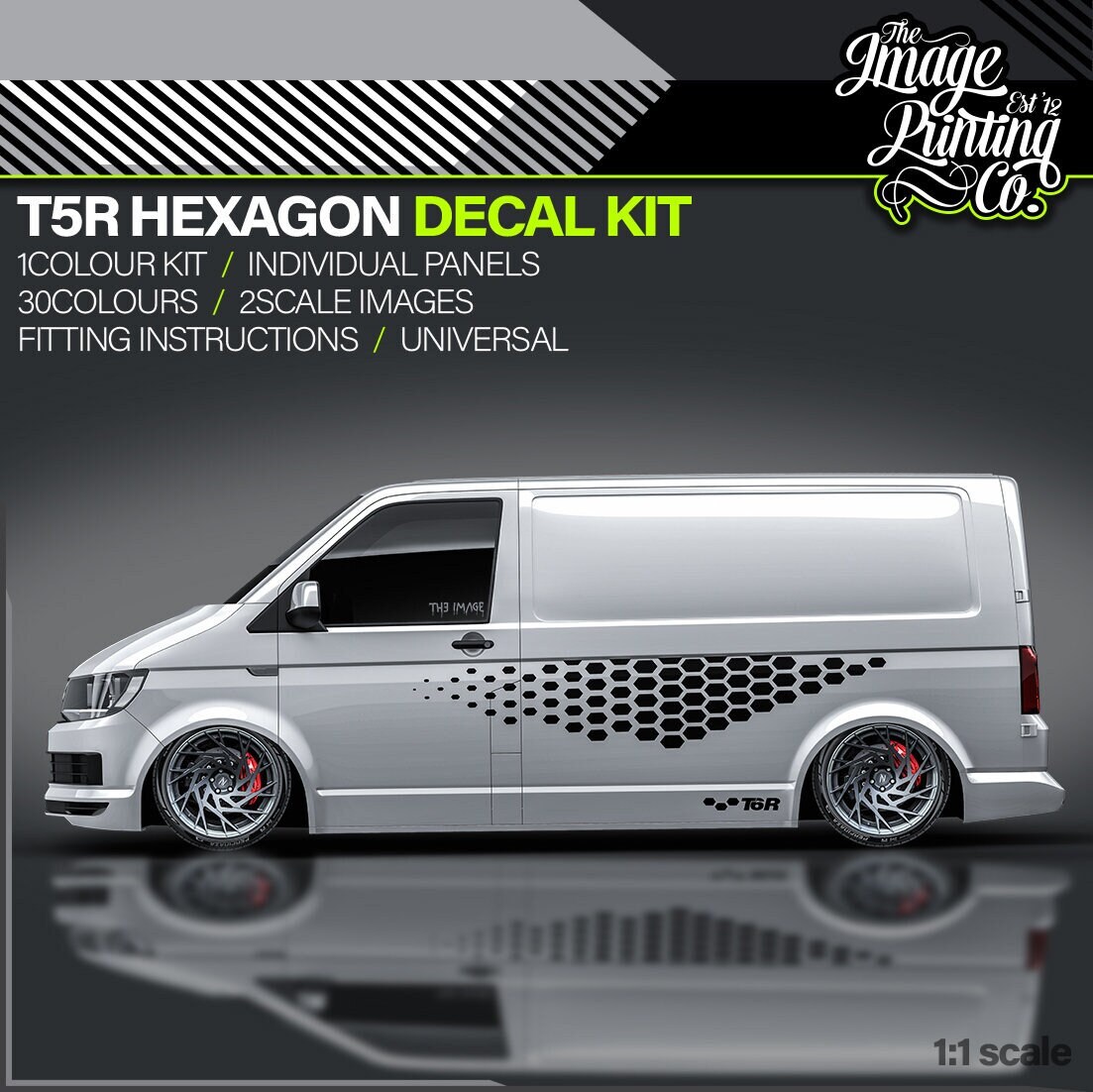 VW Transporter TCR Hexagon Vinyl Decal Kit T4 T5 T6 Stickers Camper ...