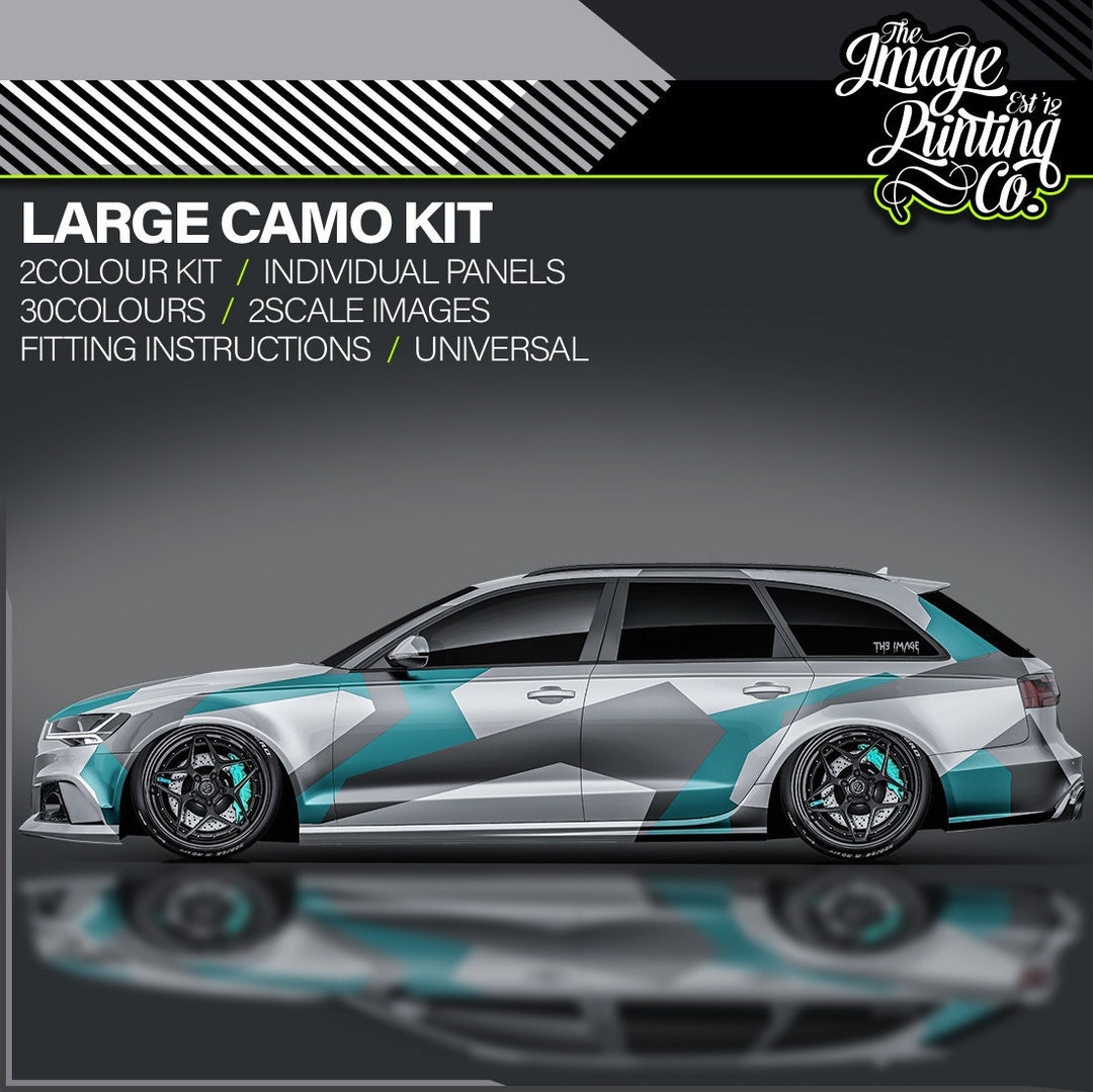 Universal Large Car Camo Vinyl Decal Kit - Camoflauge - Partial Wrap ...