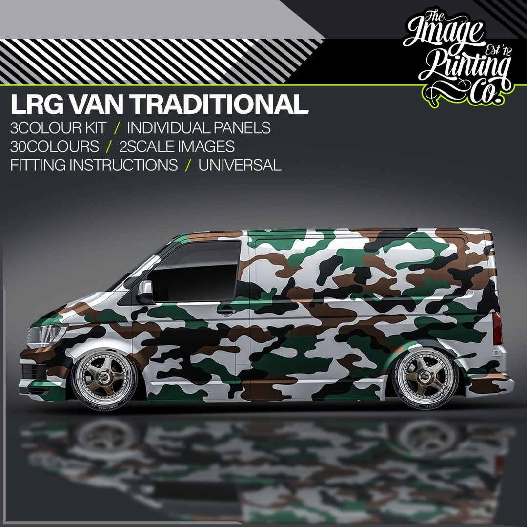 VW Transporter Traditional Decals Camo Kit - Full Van - Partial Wrap ...