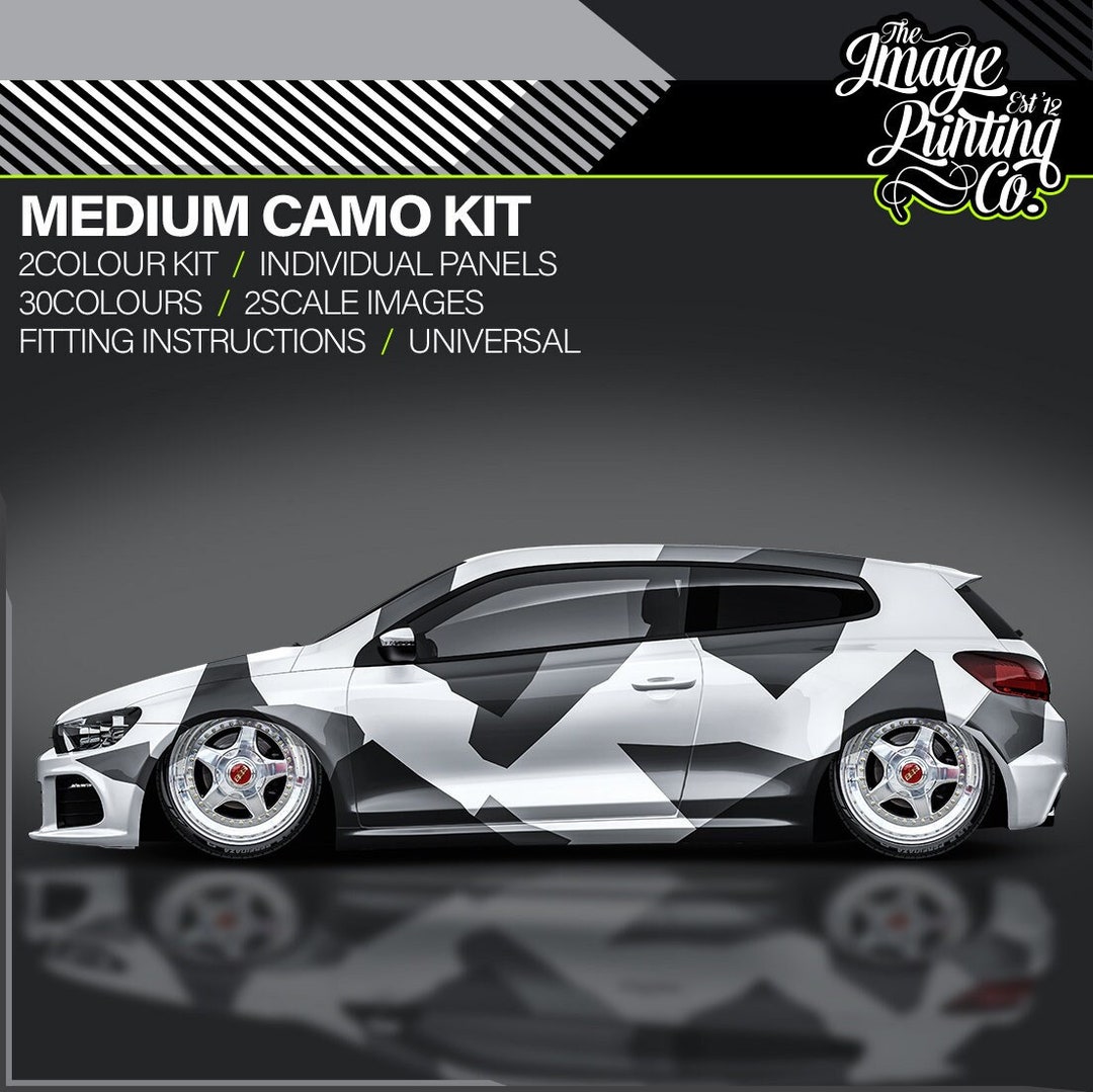 Universal MEDIUM Car Camo Vinyl Decal Kit - Camoflauge - Partial Wrap ...