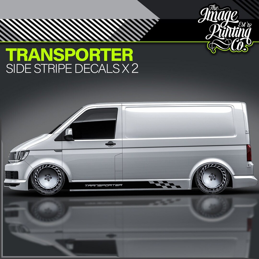 VW Transporter Side Stripe Decal Kit V3 T4 T5 T6 Stripes Stickers TCR ...