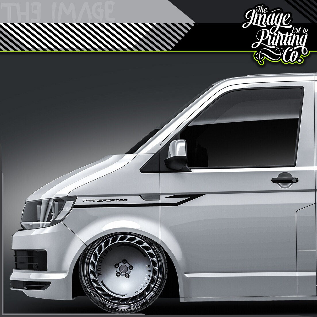 VW Transporter Wing Vinyl Decal Kit V16 - T4 T5 T6 - Stripes - Stickers ...