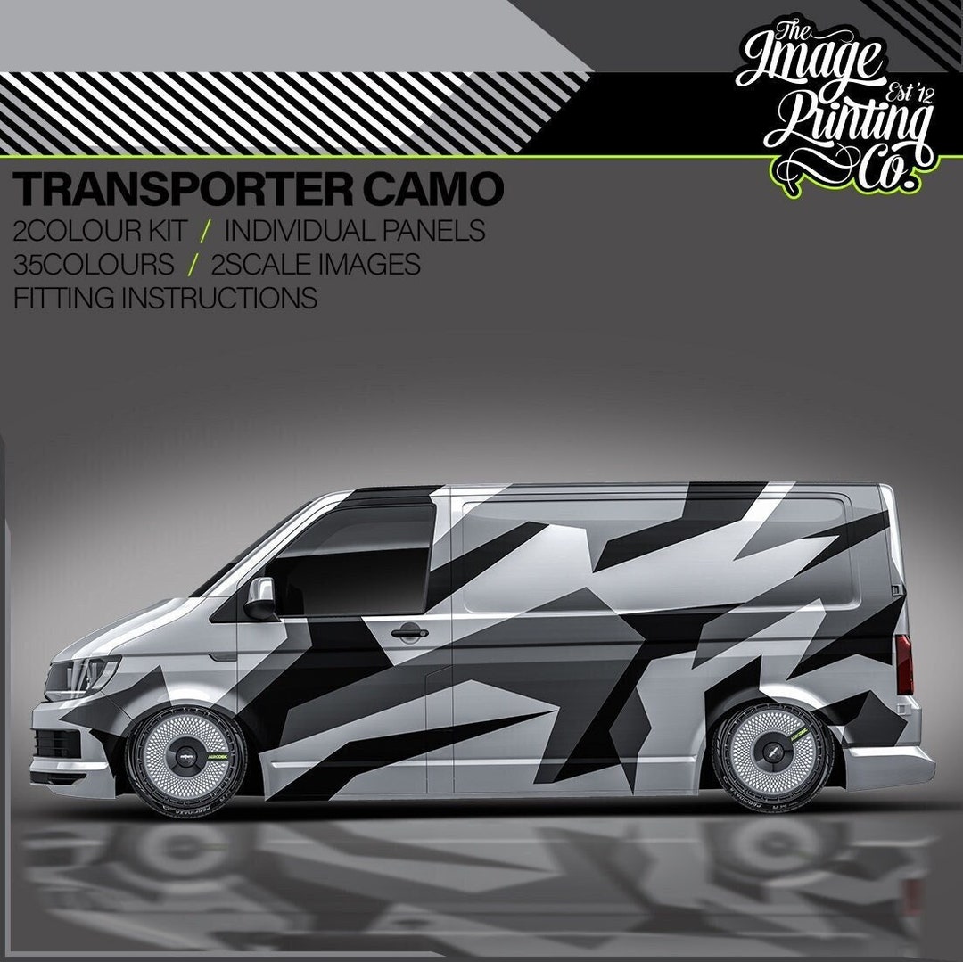 VW Transporter Vinyl Decals Camo Kit - Full Van - Partial Wrap - T4,5,6 ...