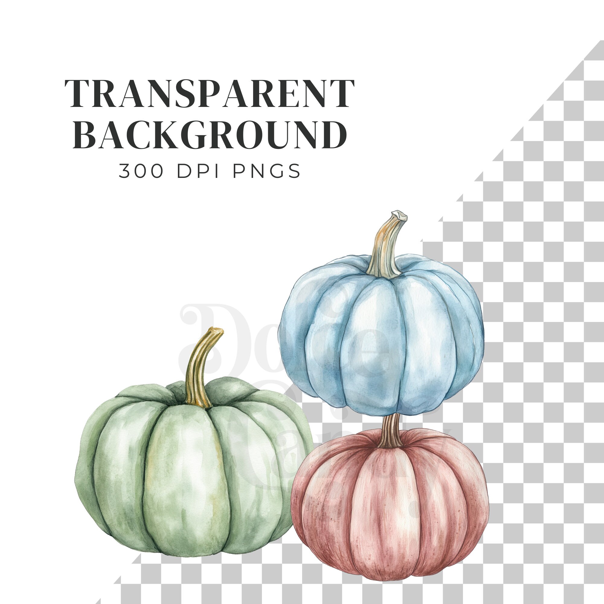 Watercolour Pastel Pumpkin Clipart Set, Fall Vibes, Cosy Autumn, Paper ...