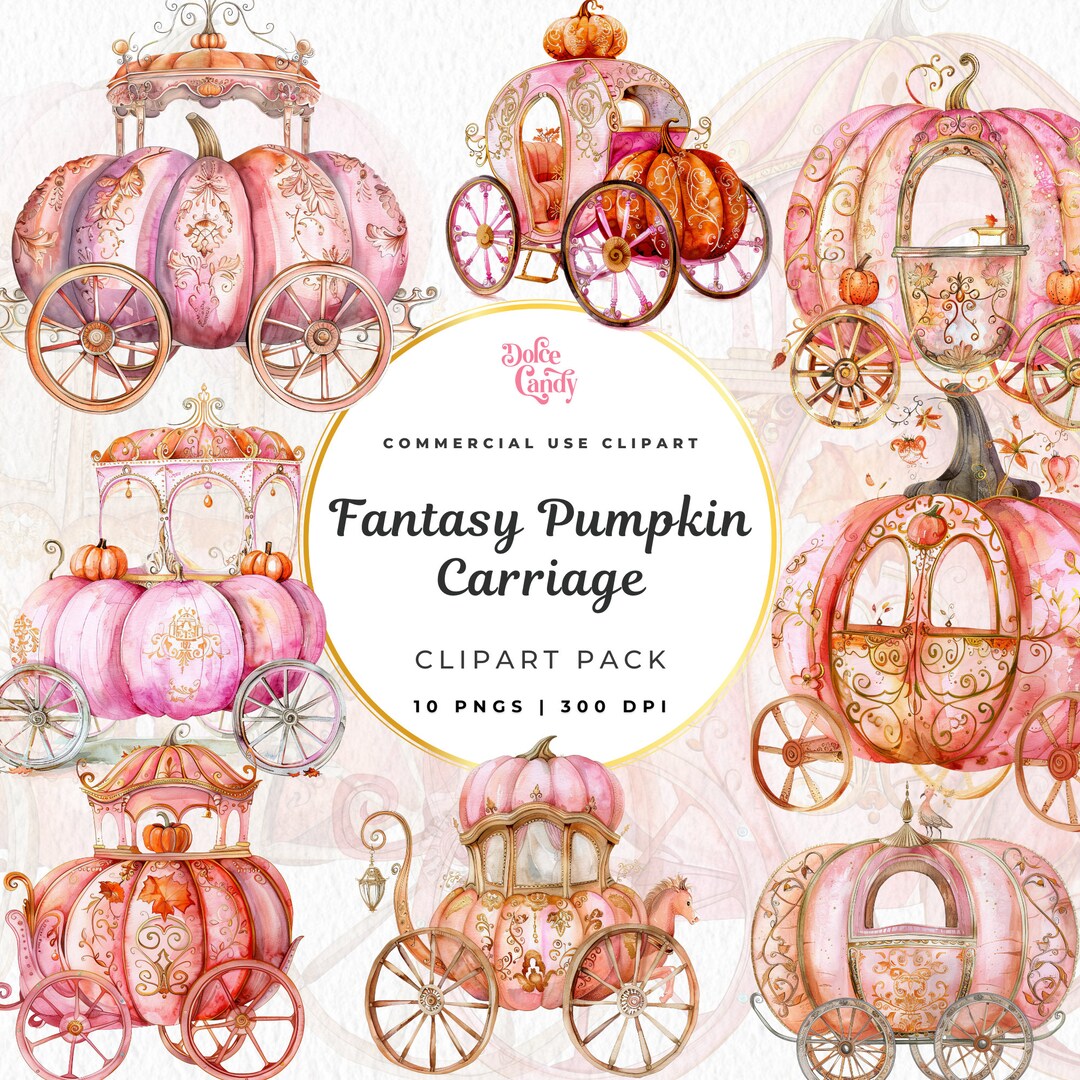 Watercolour Pumpkin Carriage Clipart PNG, Autumn Clip Art, Fall, Pastel ...