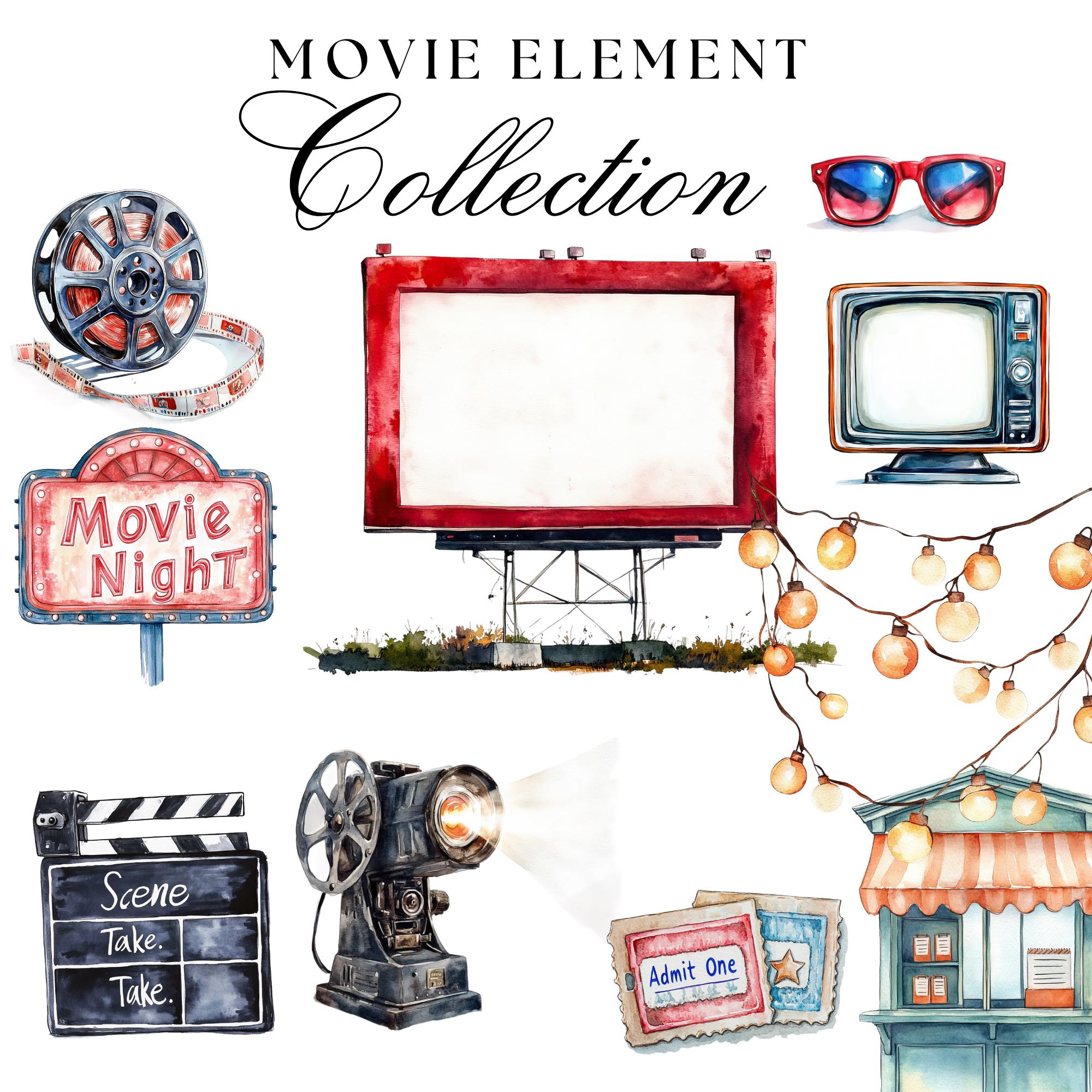 Movie Night Clipart, Watercolour Popcorn PNG, Cosy Couples, Friends ...