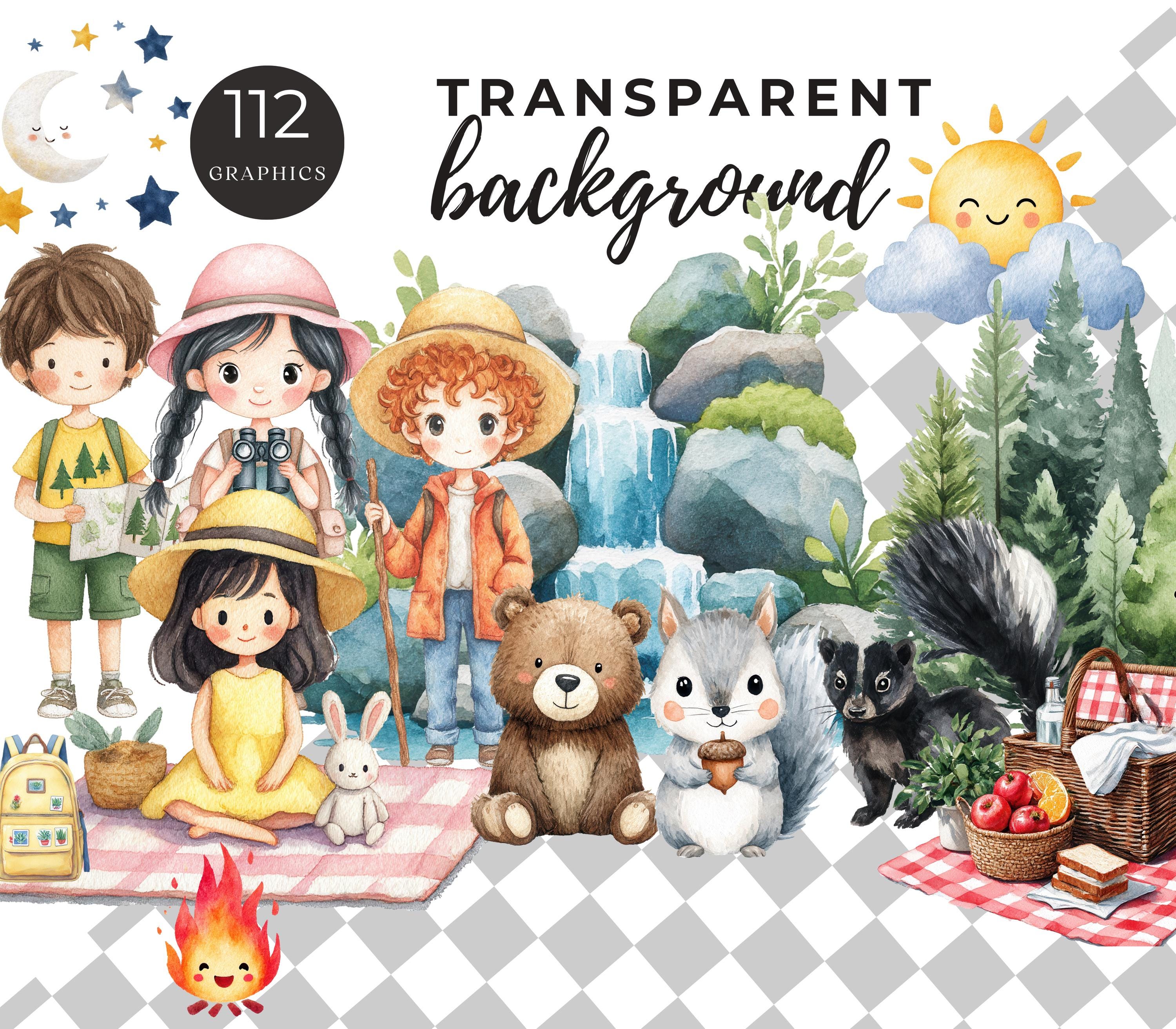 National Park Adventure Clipart Bundle, Cute Forest Animals Nature ...