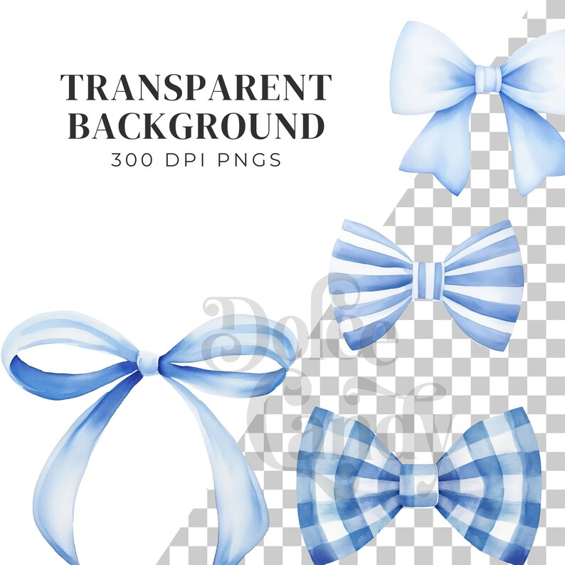 Blue Coquette Ribbon Bow Clipart, Boy Coquette, Watercolour Blue Bow ...