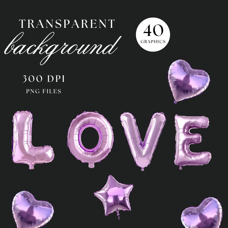 Purple Foil Balloons Clipart, Silver Foil Balloons Clipart, Purple ...