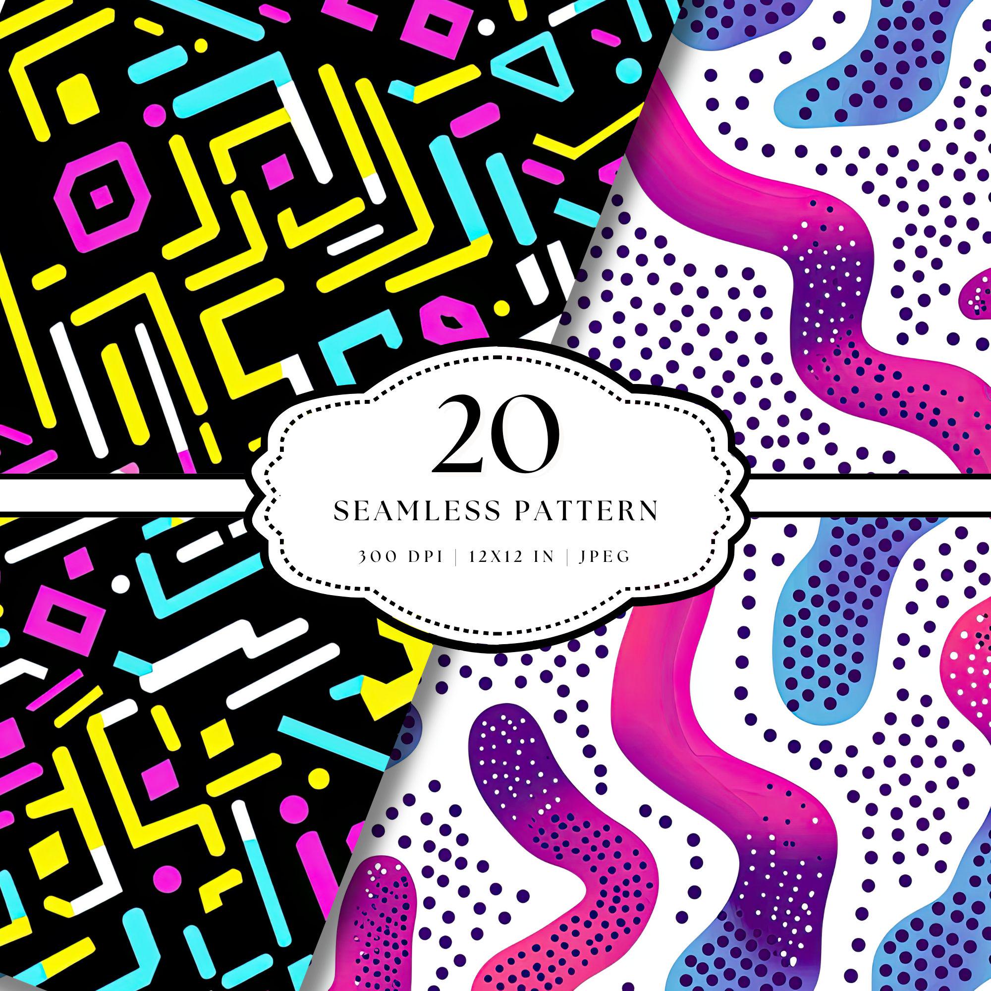 Memphis Digital Papers, Retro Scrapbooking, 80's Style Patterns & 90s ...