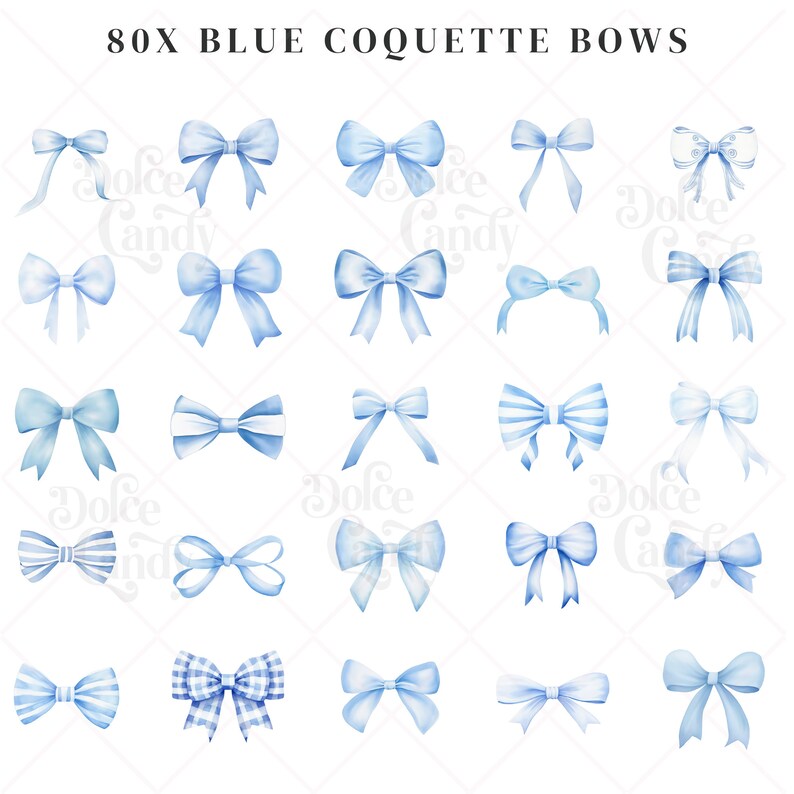 Blue Coquette Ribbon Bow Clipart, Boy Coquette, Watercolour Blue Bow ...
