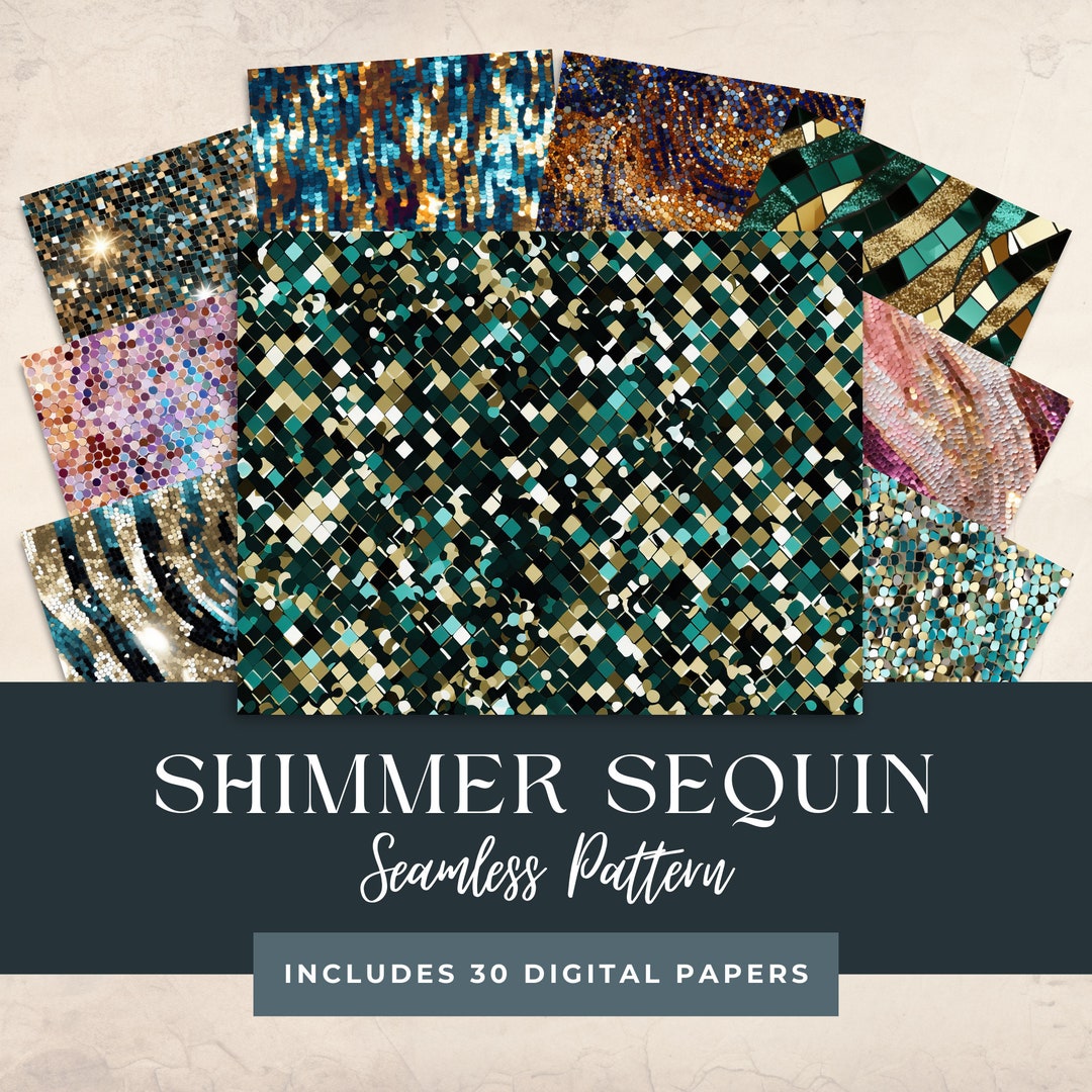 Shimmer Sequin Digital Paper, Metallic Glam Background Textures, Gold ...