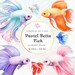Watercolour Pastel Betta Fish Clipart Park, Commercial Use, Cute Fish ...