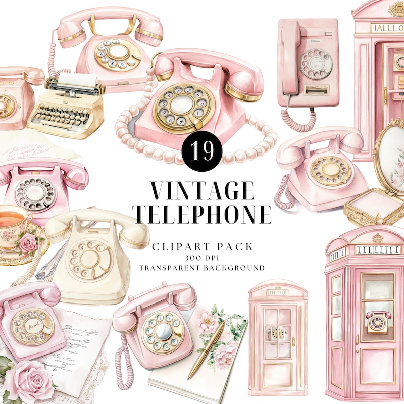 Watercolor Phone Clipart - Etsy