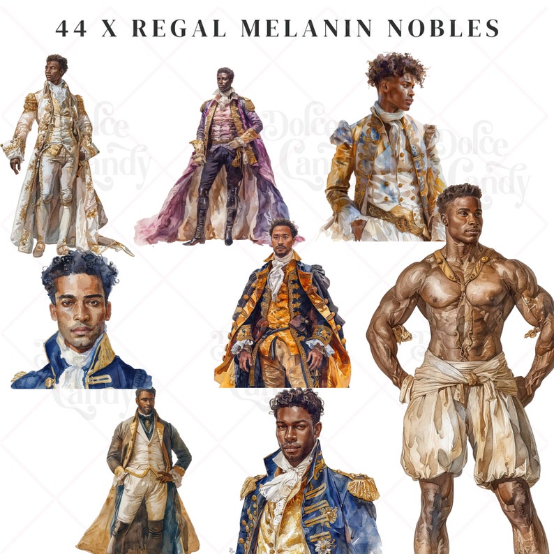 Handsome Nobles Regency Era Clipart Pack, Watercolour Vintage Png ...