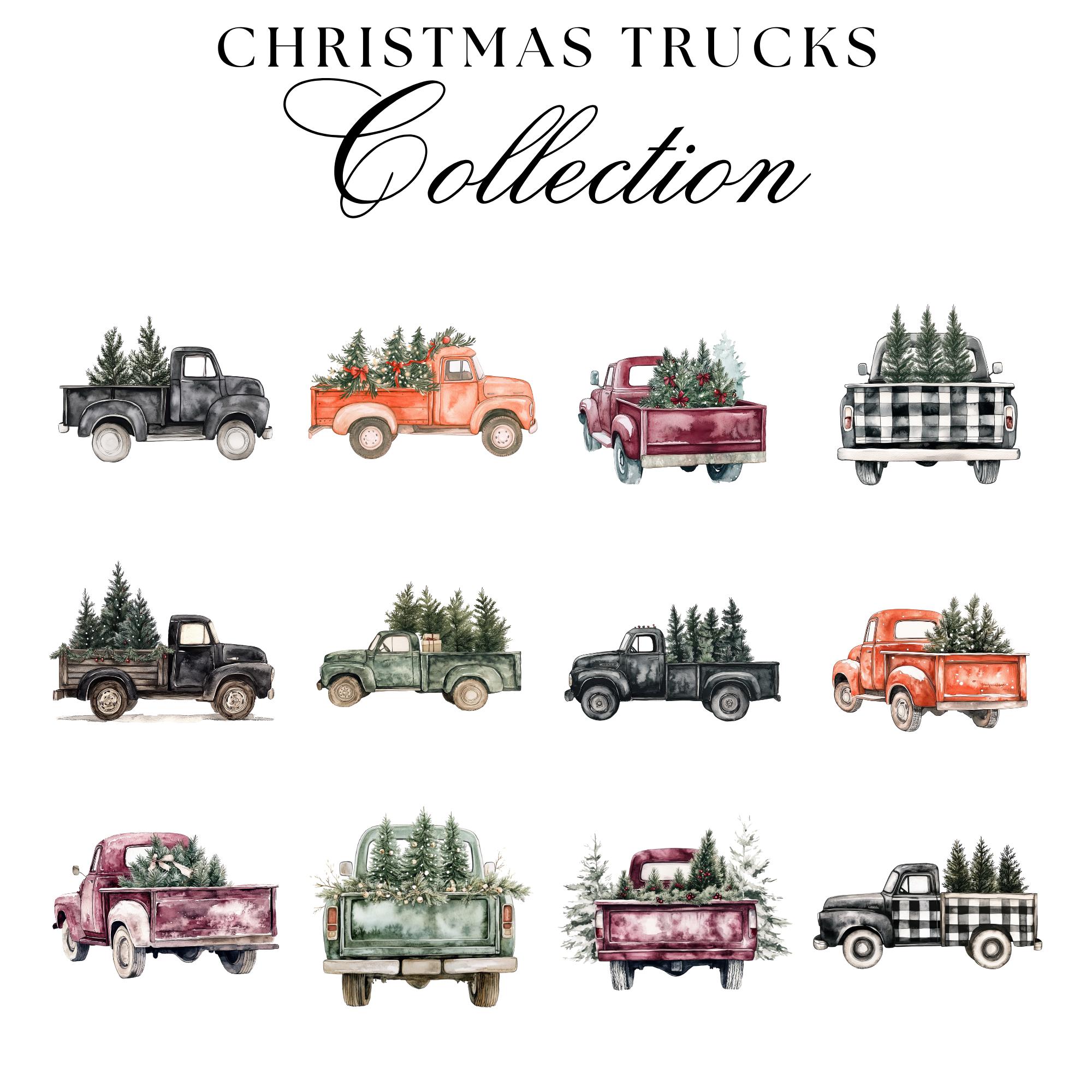 Watercolour Christmas Truck Clipart, Christmas Pine Tree Png, Winter ...