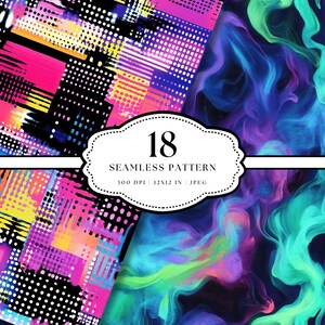 Neon Glow Digital Paper Pack, Futuristic Cyberpunk Backgrounds ...