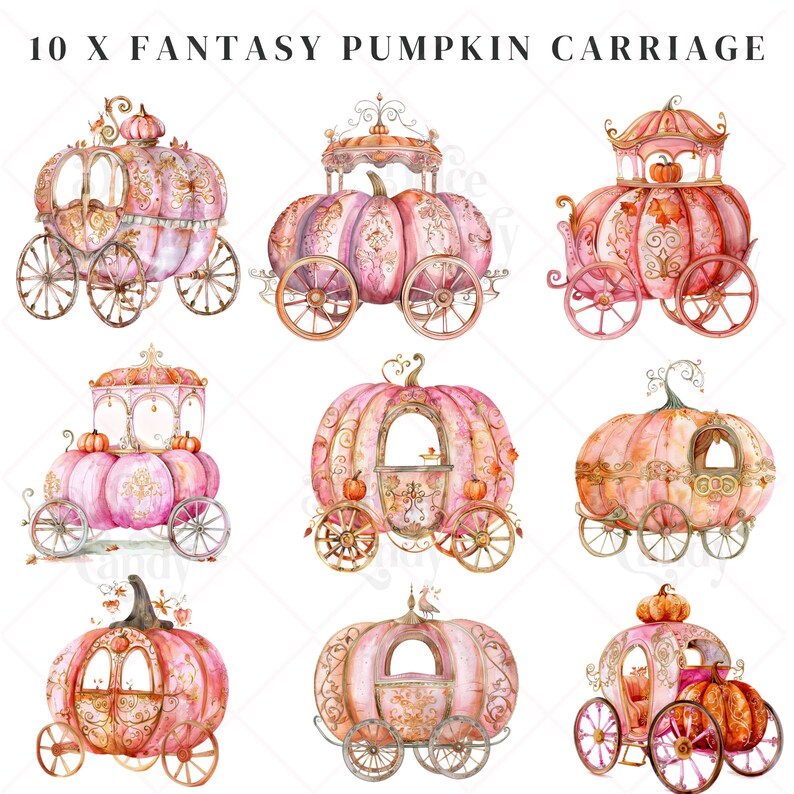 Watercolour Pumpkin Carriage Clipart PNG, Autumn Clip Art, Fall, Pastel ...