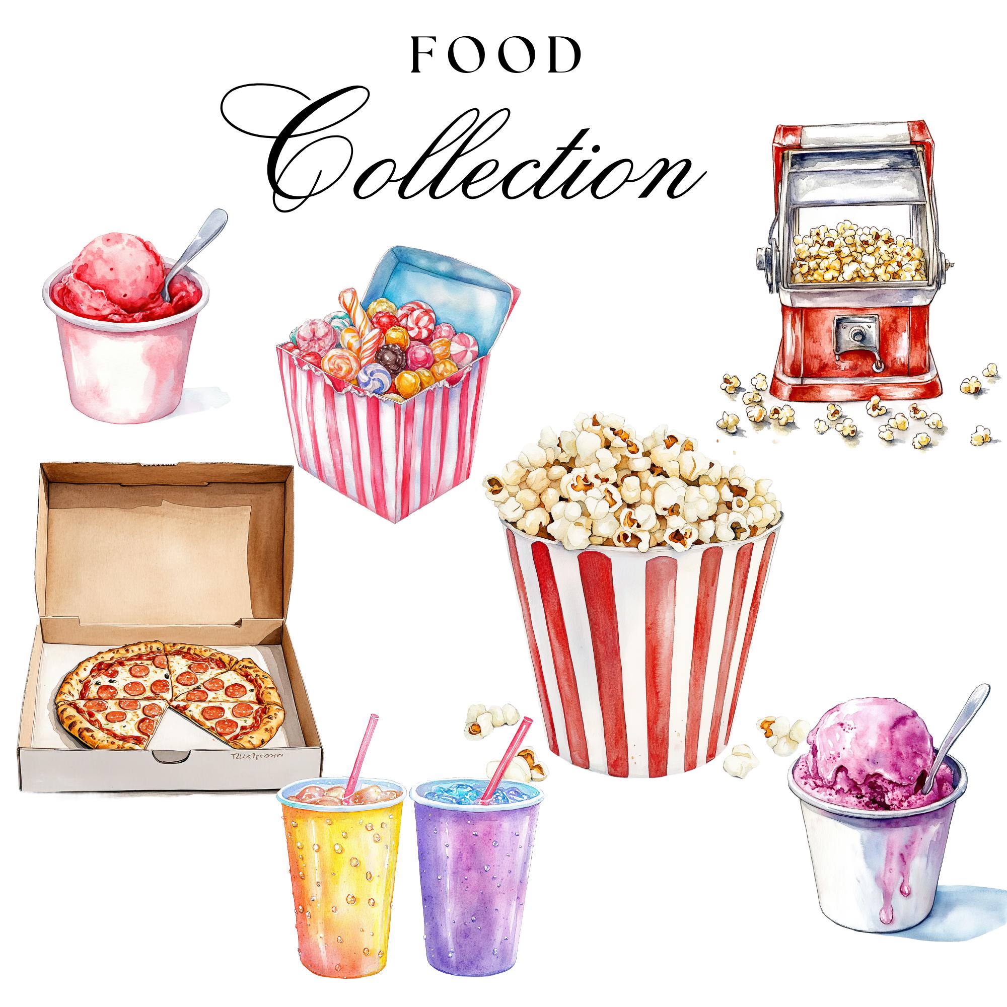 Movie Night Clipart, Watercolour Popcorn PNG, Cosy Couples, Friends ...