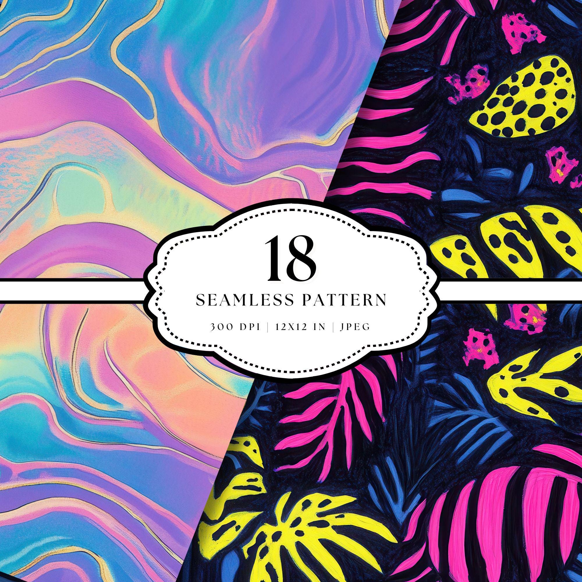 Neon Glow Digital Paper Pack, Futuristic Cyberpunk Backgrounds ...