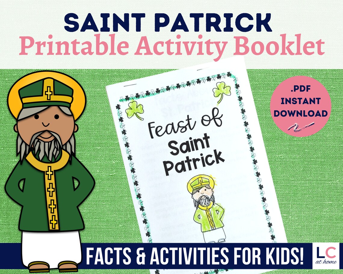 Saint Patrick of Ireland Printable Activity Booklet for Catholic Kids ...