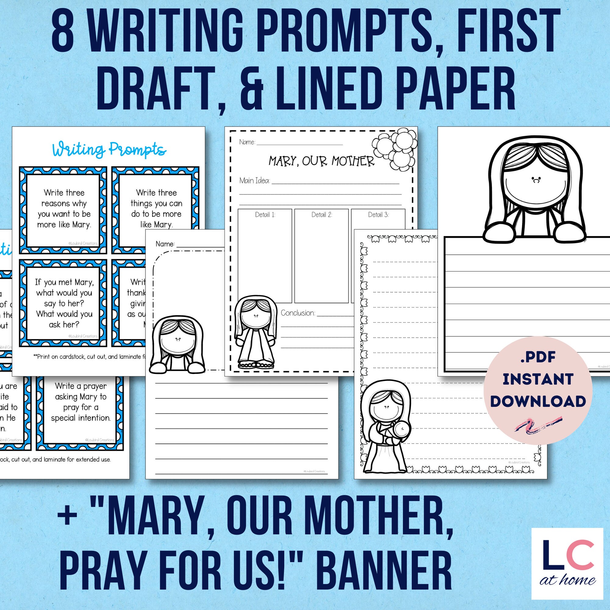 Mary Writing Prompts and Poetry May Catholic Bulletin Board Blessed ...