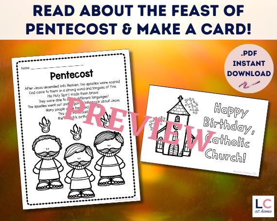 Holy Spirit Catholic Easy Reader and Activities | Pentecost Scripture ...