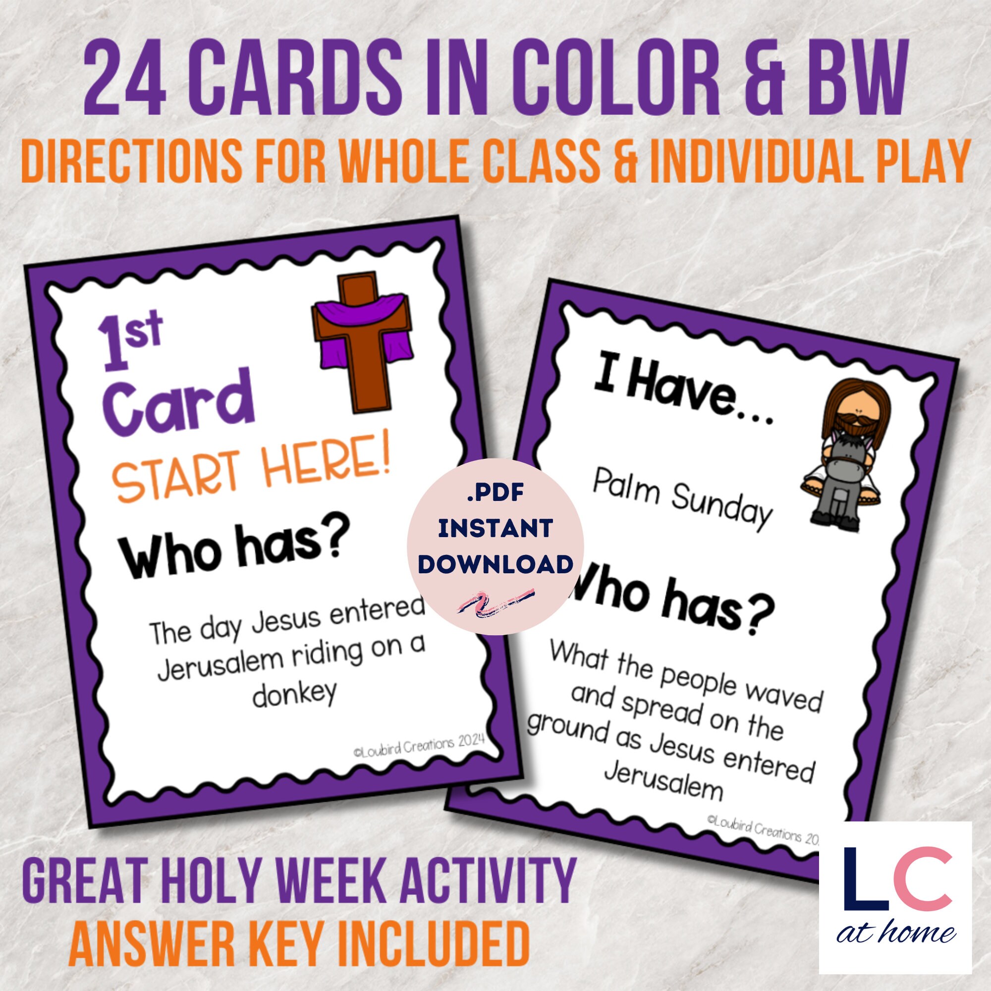 Holy Week Catholic Scripture Trivia Game for Kids | Palm Sunday | Holy ...
