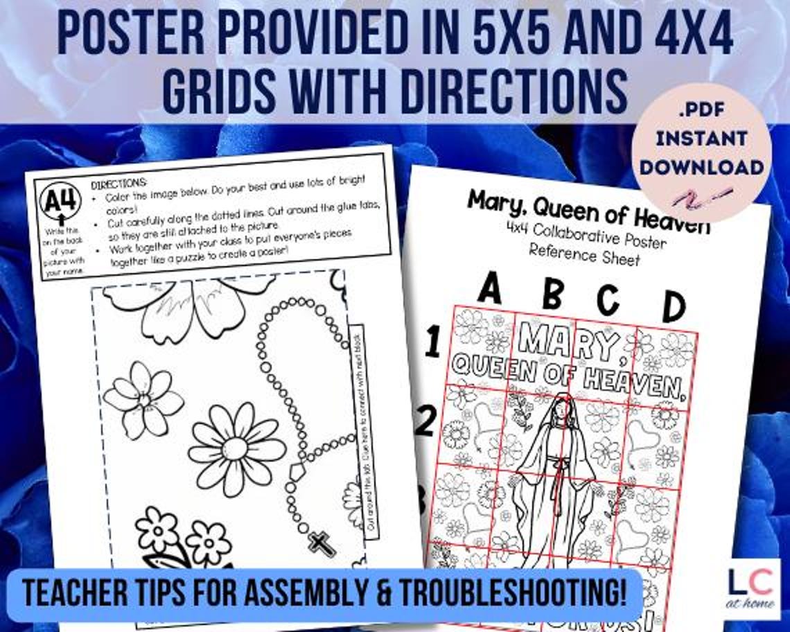 Mary Queen of Heaven Collaborative Poster for Catholic Kids | May ...