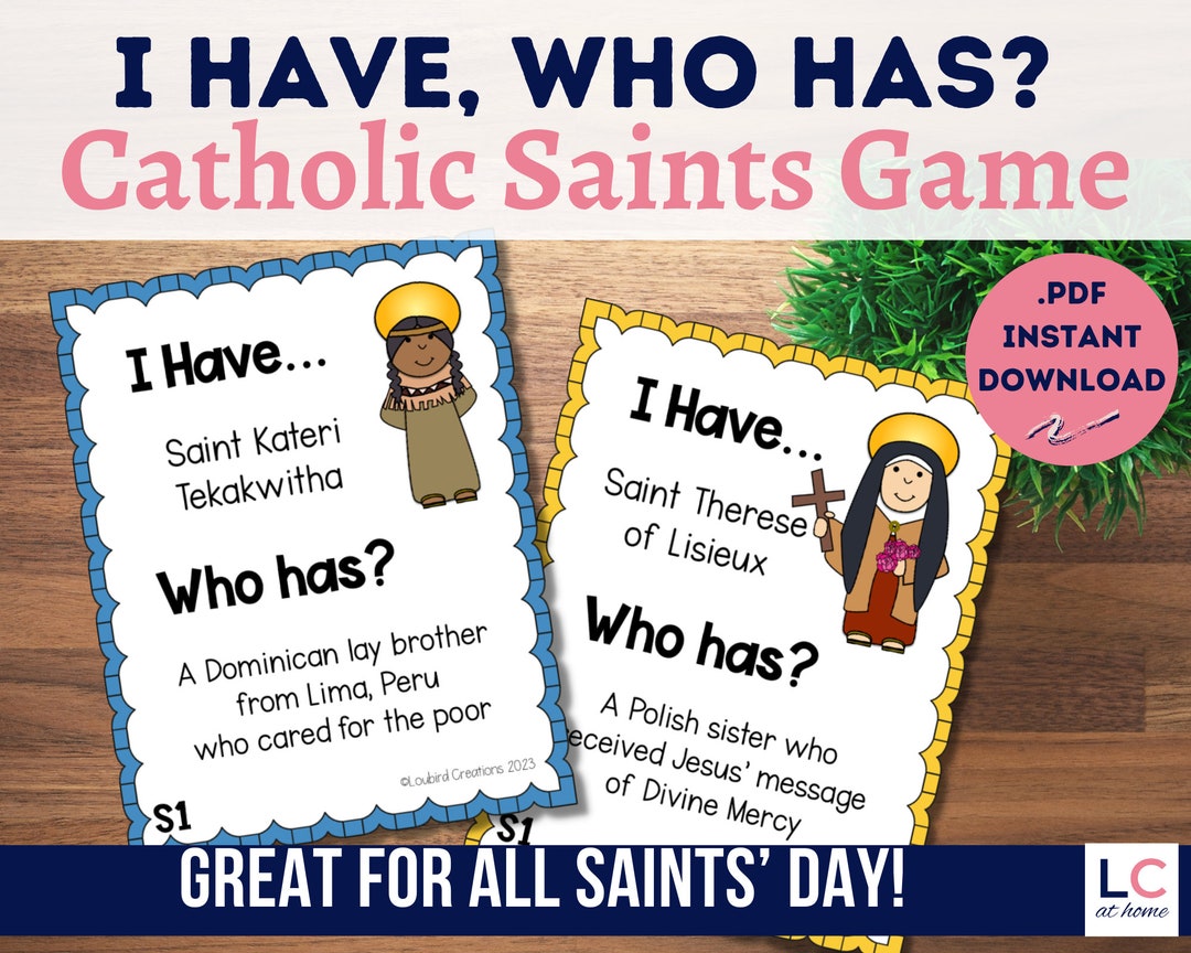 Catholic Saints Trivia Game All Saints Day I Have Who Has Activity ...