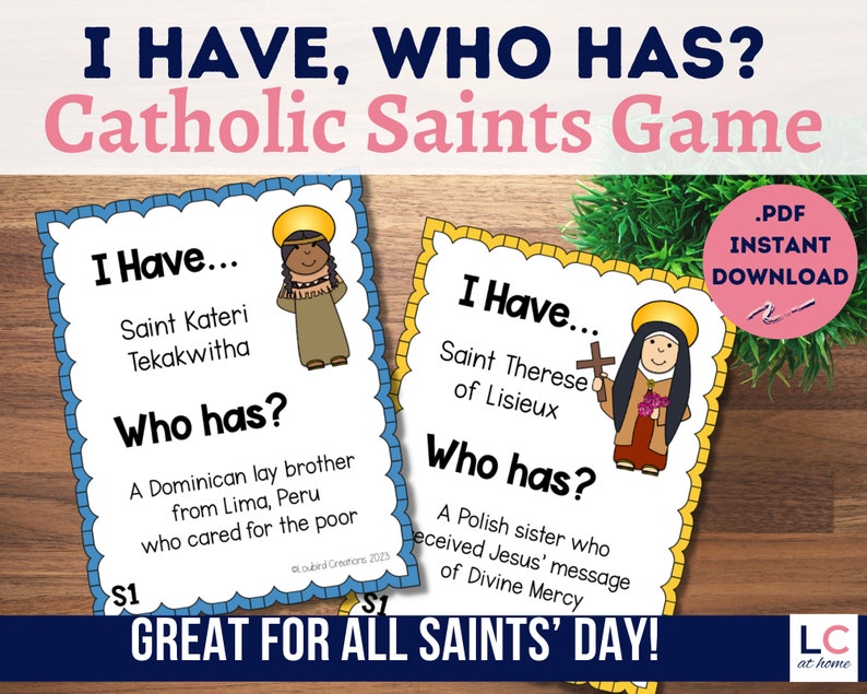 Catholic Saints Trivia Game All Saints Day I Have Who Has Activity ...