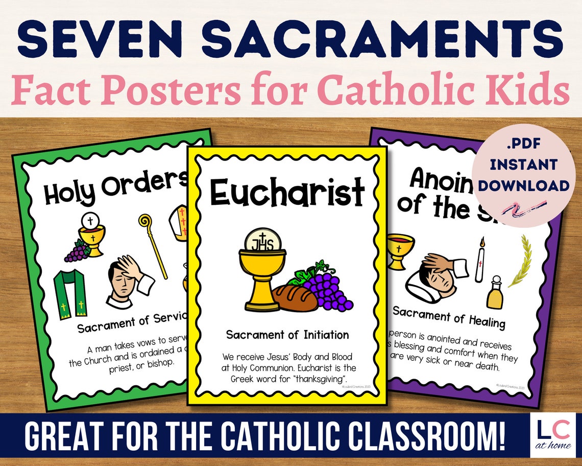 7 Sacraments Display Posters Seven Sacraments of the Catholic Church ...