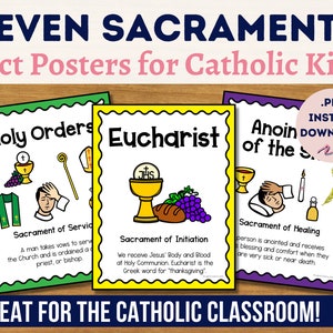 7 Sacraments Display Posters Seven Sacraments of the Catholic Church ...