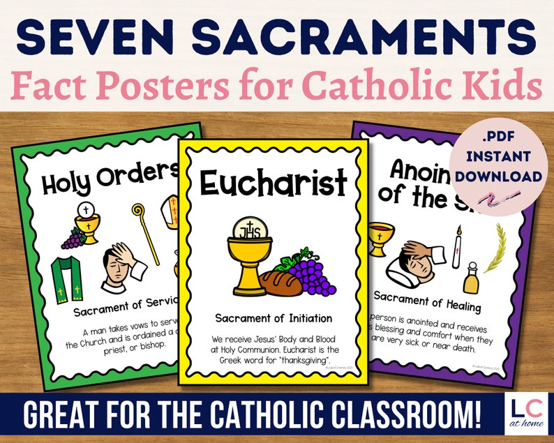 7 Sacraments Display Posters Seven Sacraments of the Catholic Church ...