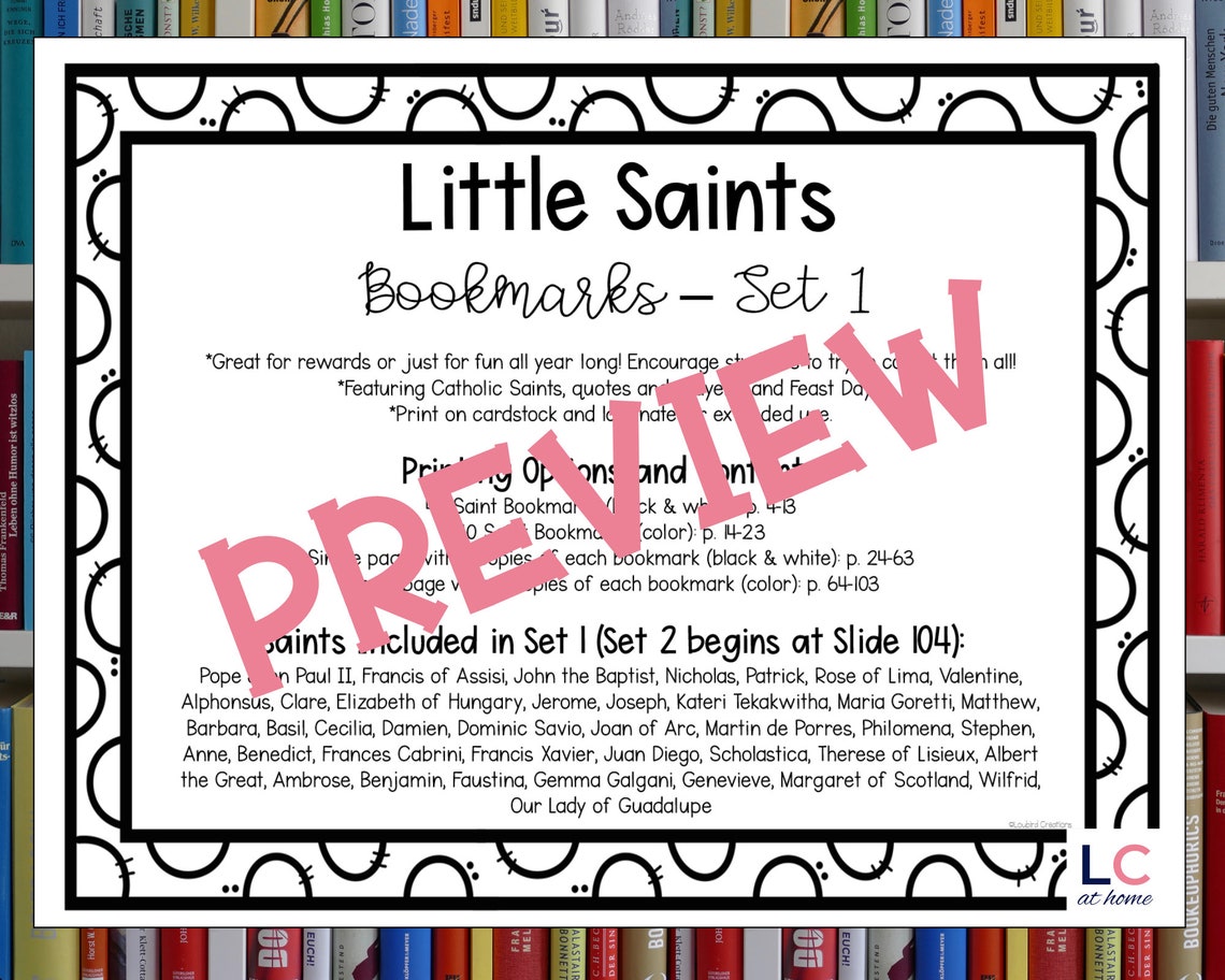 Catholic Saints Printable Bookmarks for Kids | 80 Saints Incentives ...