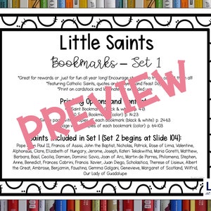 Catholic Saints Printable Bookmarks for Kids | 80 Saints Incentives ...