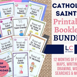 Catholic Saints Printable Booklets for Kids Monthly Saint Studies ...