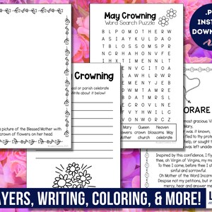 May Crowning Activities and Coloring Sheet for Catholic Kids | Mary ...
