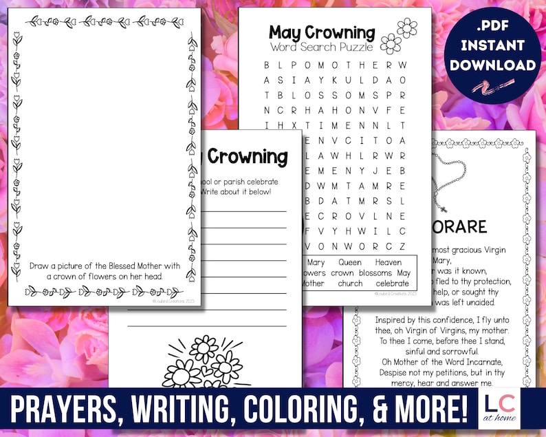 May Crowning Activities and Coloring Sheet for Catholic Kids | Mary ...