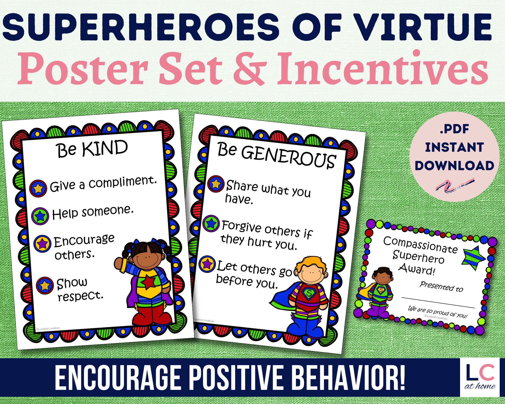 Superhero Virtue Character Education Classroom Posters - Etsy
