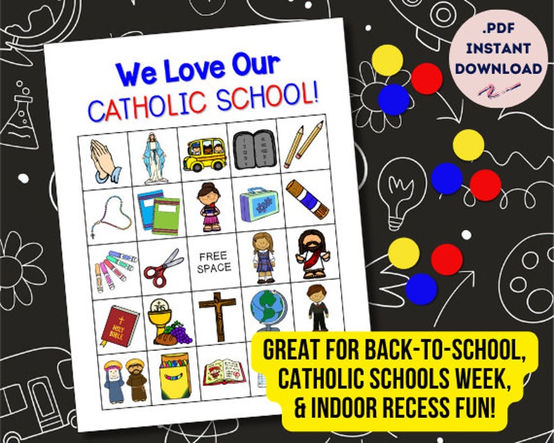Catholic School Printable Bingo Game | Back-to-school | Catholic ...